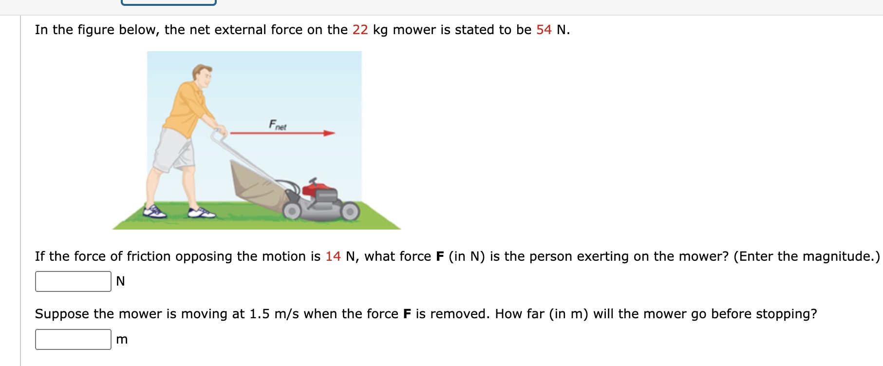 Solved In the figure below, the net external force on the | Chegg.com