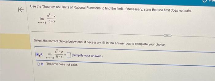 Solved Use the Theorem on Limits of Rational Functions to | Chegg.com