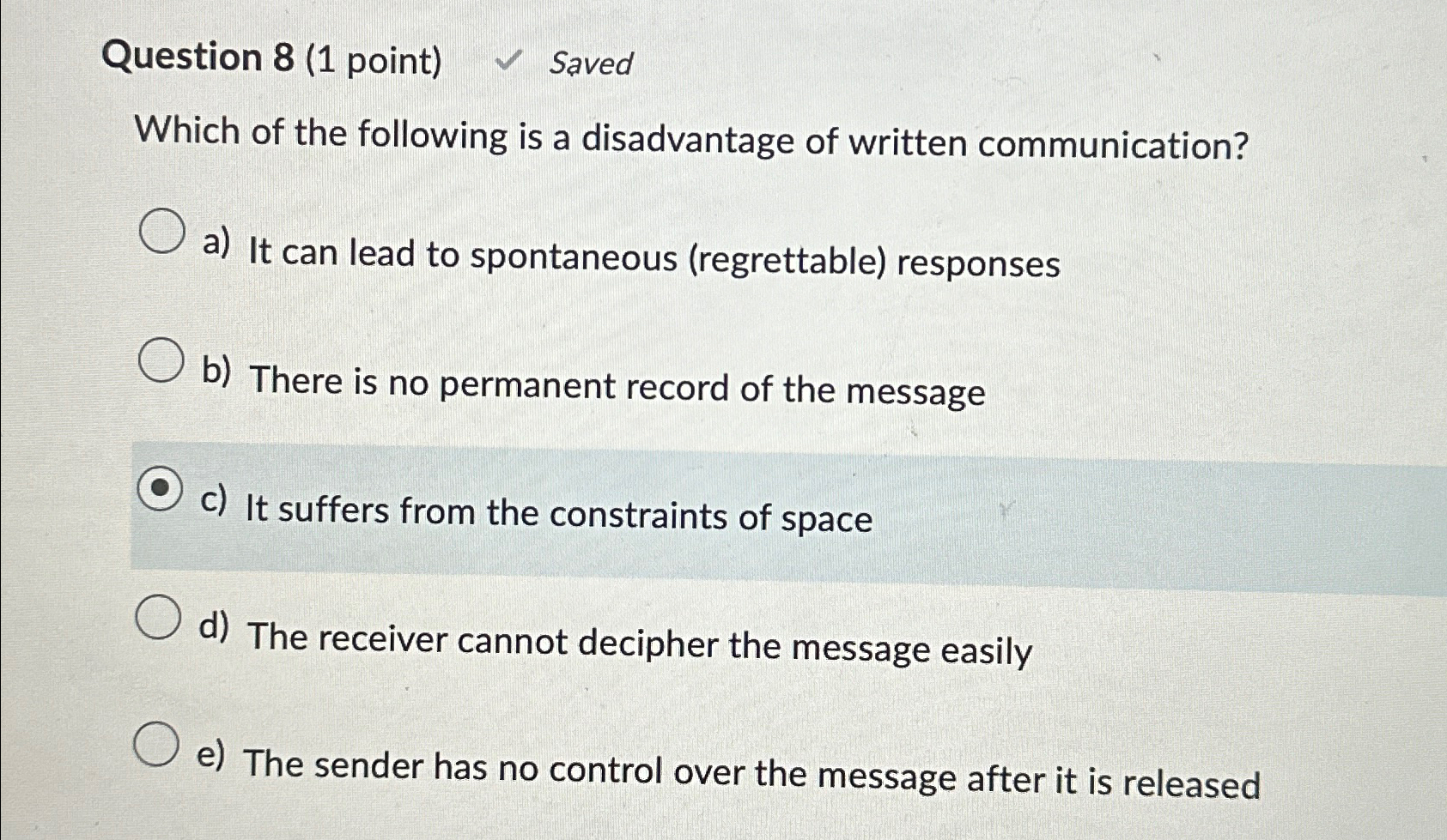 Solved Question 8 (1 ﻿point) ﻿SavedWhich of the following | Chegg.com
