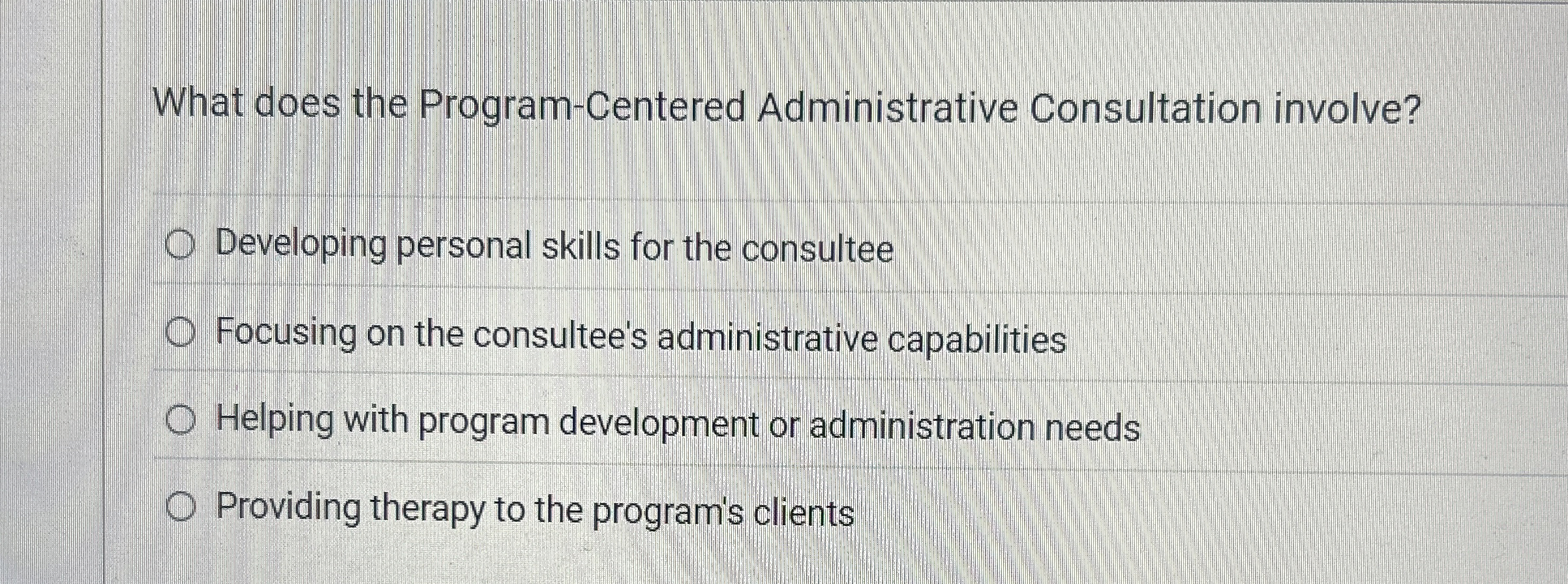Solved What does the Program-Centered Administrative | Chegg.com