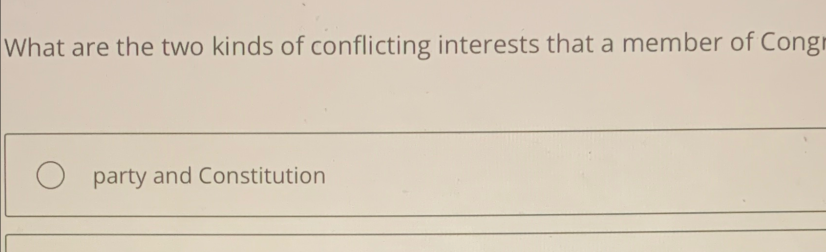 Solved What are the two kinds of conflicting interests that | Chegg.com