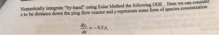 Solved Numerically integrate “by-hand" using Euler Method | Chegg.com