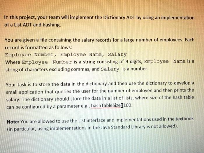 Solved In Data Structure And Algorithm There Is A Project