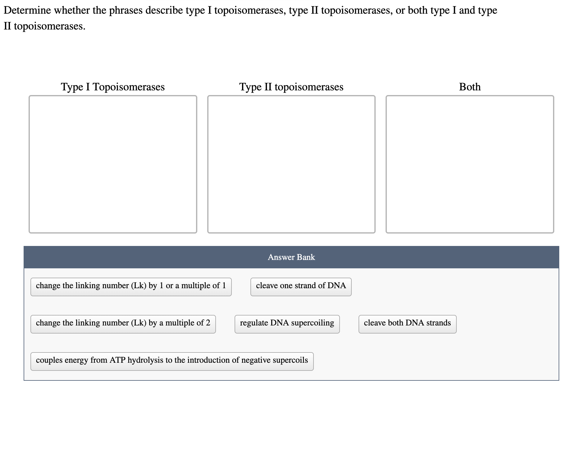 Solved Determine whether the phrases describe type I | Chegg.com