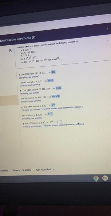 Solved Find the 1000 and tive fot term for each do tie | Chegg.com