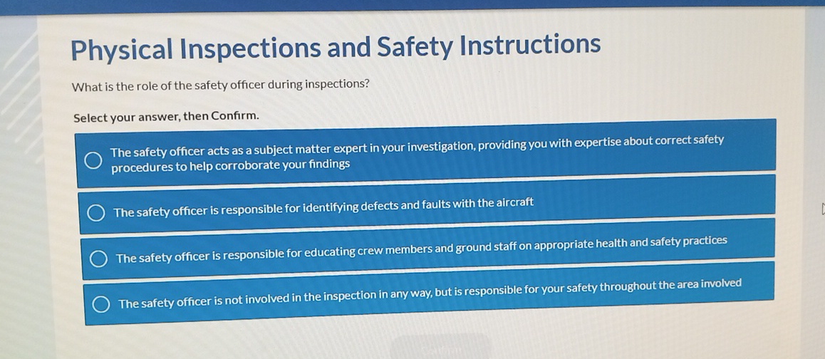 Solved Physical Inspections and Safety InstructionsWhat is | Chegg.com