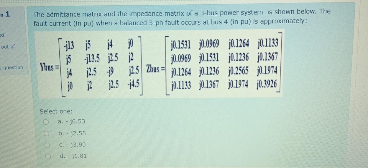 Solved The admittance matrix and the impedance matrix of a | Chegg.com