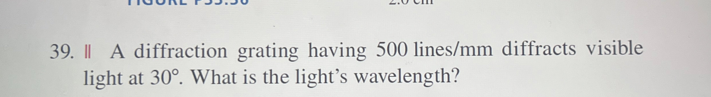 Solved II A diffraction grating having 500 ﻿lines ?mm | Chegg.com