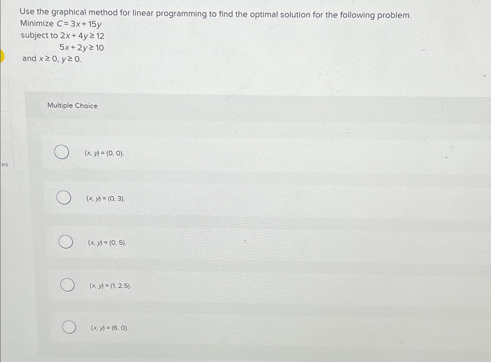 Solved Use the graphical method for linear programming to | Chegg.com