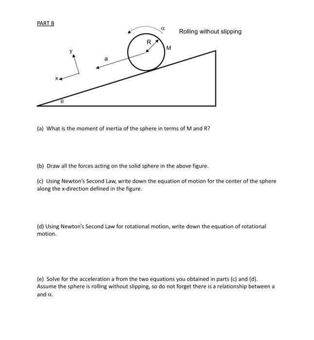 Solved PART B a Rolling without slipping R 20 M (a) What is | Chegg.com