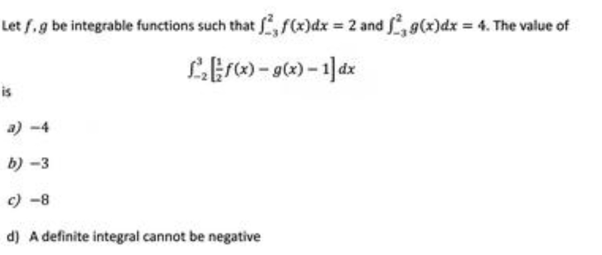Solved Let f,g ﻿be integrable functions such that | Chegg.com