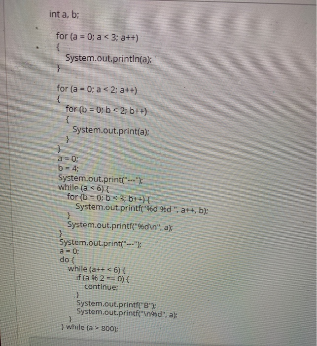 Solved int a, b; for (a = 0; a
