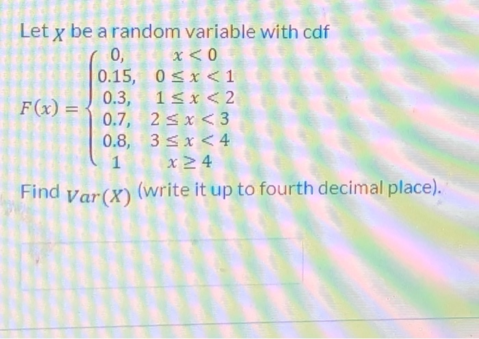 Solved Let y be a random variable with cdf 0x 0.15, 04 (x) | Chegg.com