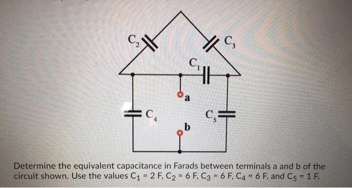 Solved Determine the equivalent capacitance in Farads | Chegg.com