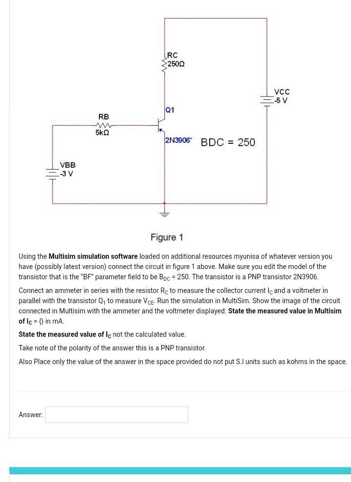 Solved Figure 1 Using The Multisim Simulation Software