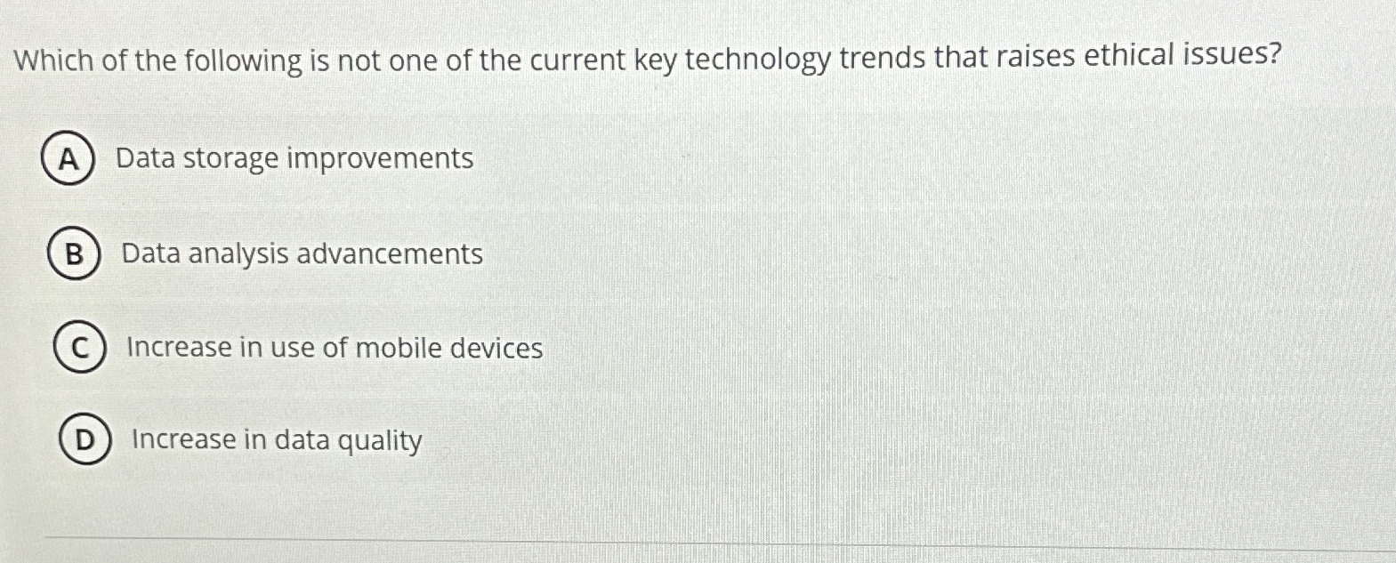 Solved Which of the following is not one of the current key | Chegg.com