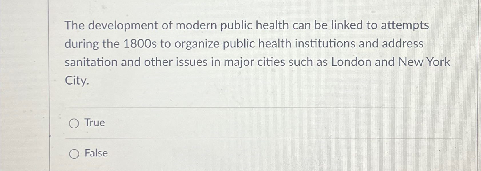 Solved The development of modern public health can be linked | Chegg.com