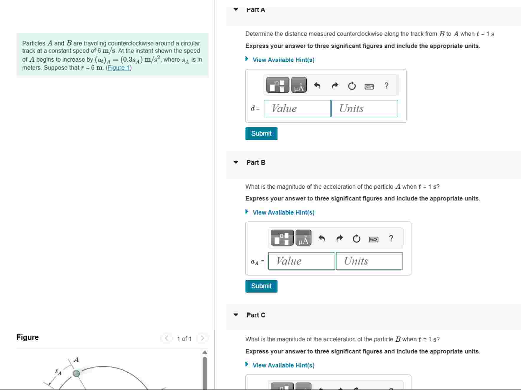 Solved NEED URGENT HELP...part AParticles A and B are | Chegg.com