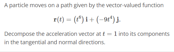 Solved A particle moves on a path given by the vector-valued | Chegg.com
