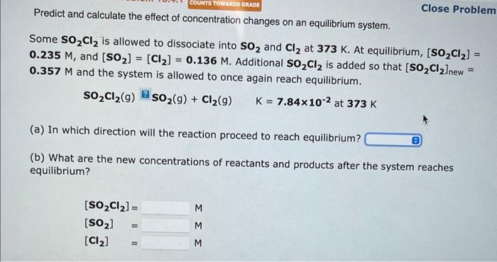 Solved Predict and calculate the effect of concentration | Chegg.com