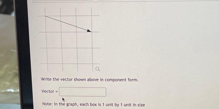 Solved Q Write the vector shown above in component form. | Chegg.com