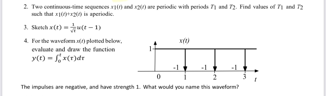Solved Two continuous-time sequences x1(t) ﻿and x2(t) ﻿are | Chegg.com