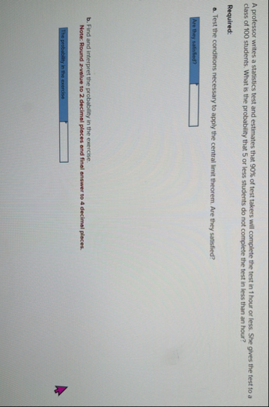 A professor writes a statistics test and estimates | Chegg.com