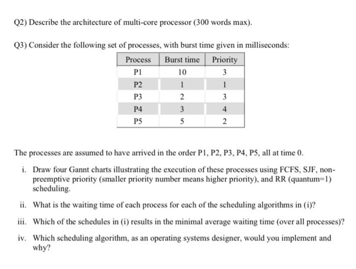 Solved Q2) Describe the architecture of multi-core processor | Chegg.com