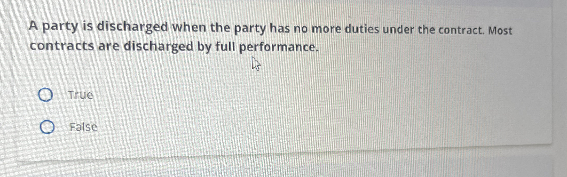 Solved A party is discharged when the party has no more | Chegg.com