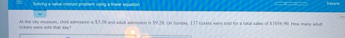 Solved Solving a value mixture problem using a linear | Chegg.com