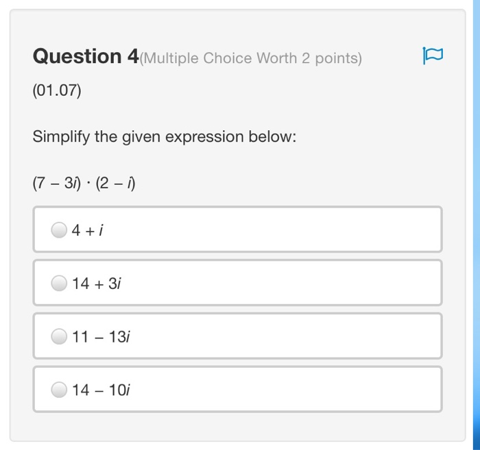 Solved Question 4(Multiple Choice Worth 2 points) (01.07) | Chegg.com