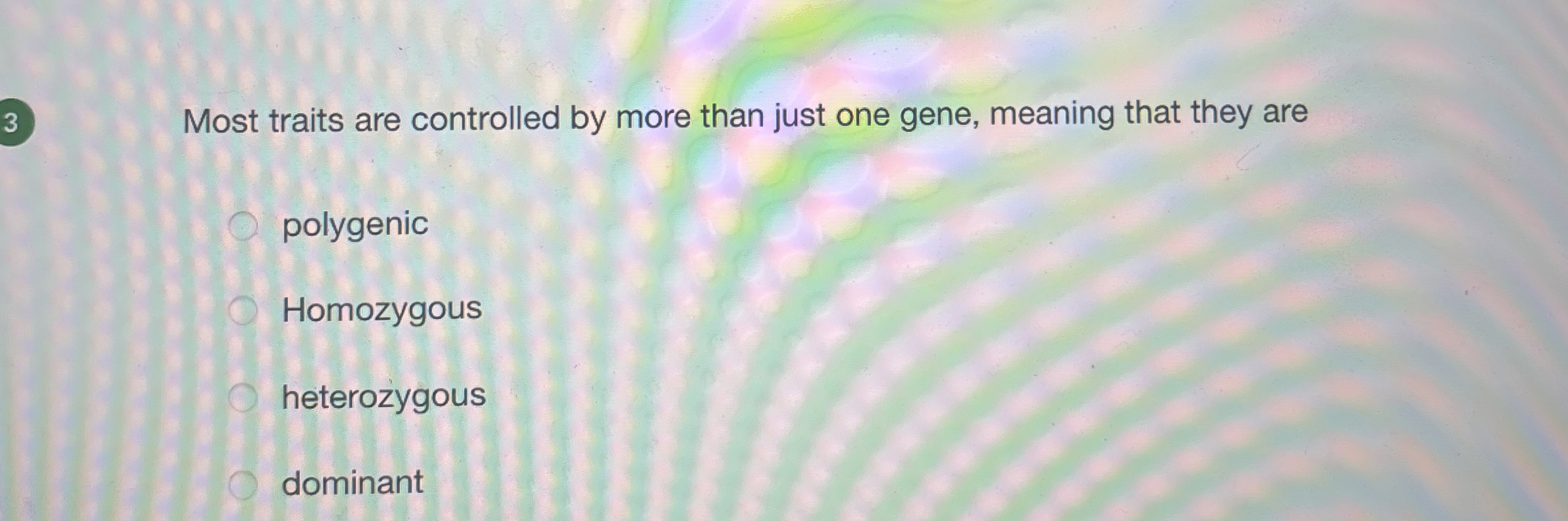 Solved Most traits are controlled by more than just one | Chegg.com