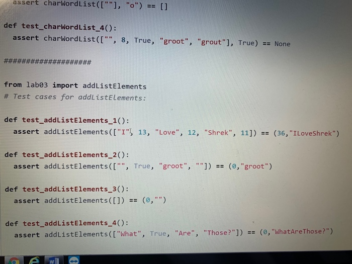 Solved def addListElements(alist): -write a funciton that | Chegg.com