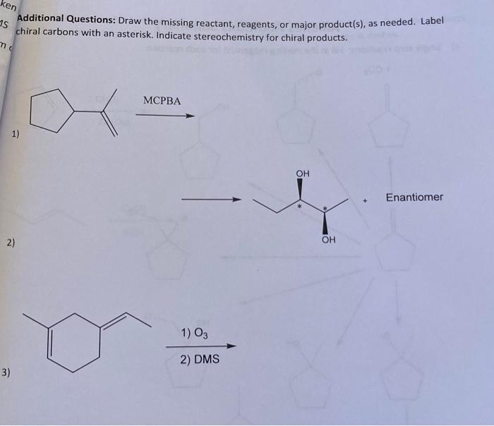 Draw the missing reactant, reagents, or major | Chegg.com