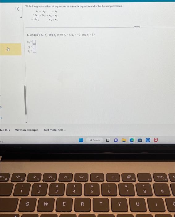 Solved 8 9 dy esc K Fn Ive this View an example Get more | Chegg.com