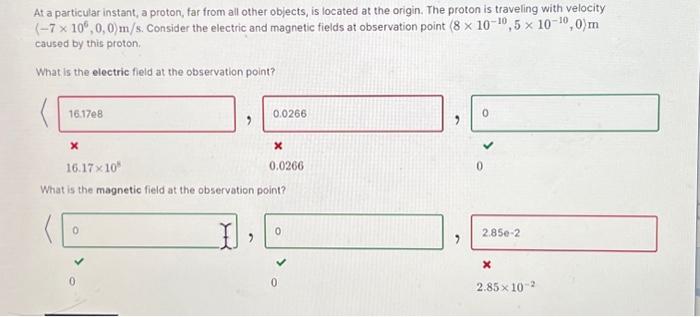Solved At a particular instant, a proton, far from all other | Chegg.com