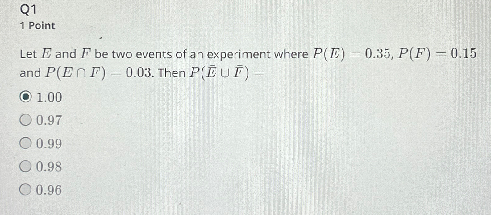 Solved Q11 ﻿PointLet E ﻿and F ﻿be two events of an | Chegg.com
