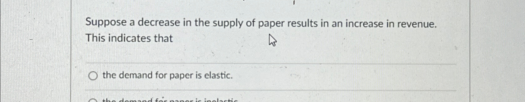 Solved Suppose a decrease in the supply of paper results in | Chegg.com