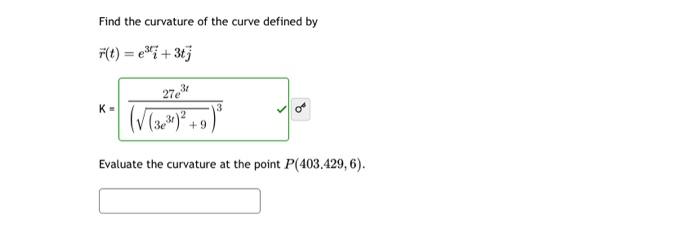 Solved Find the curvature of the curve defined by | Chegg.com