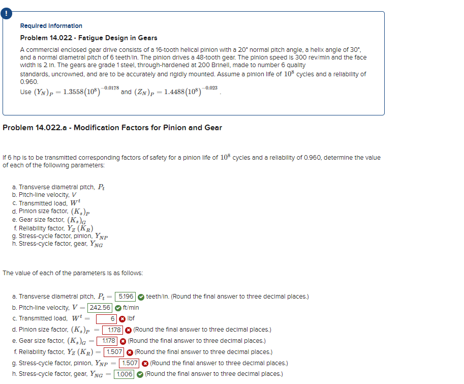 Solved Required Information If 6 ﻿hp is to be transmitted | Chegg.com
