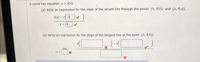 Solved curve has equation y=f(x). (a) Write an expression | Chegg.com