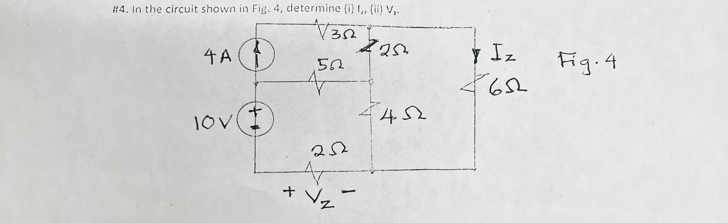 Solved H4. ﻿In the circuit shown in Fig. 4, ﻿determine | Chegg.com