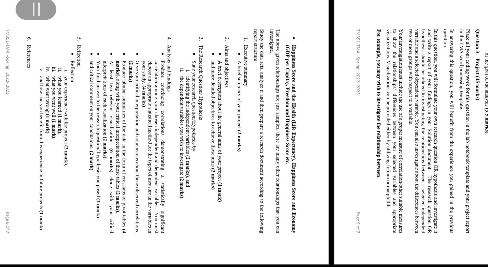 Solved Question 3 - Project (45 marks) Place all your coding | Chegg.com