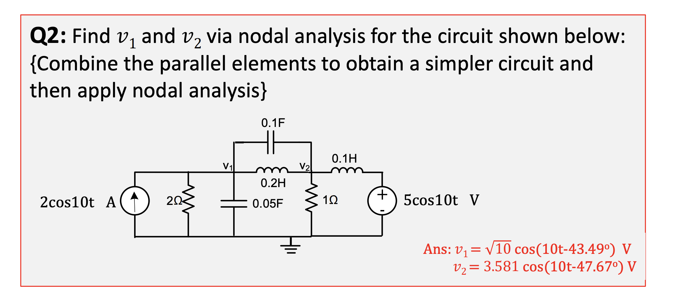 Solved Q2: Find \( ﻿v_{1} \) ﻿and \( ﻿v_{2} \) ﻿via nodal | Chegg.com