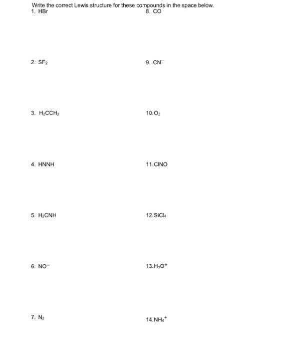 Solved Write the correct Lewis structure for these compounds | Chegg.com