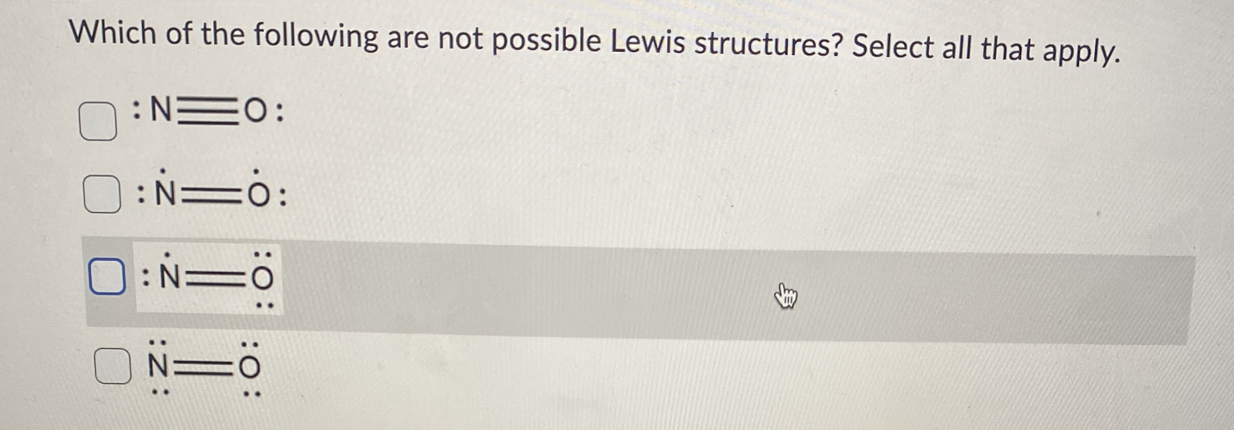 Solved Which of the following are not possible Lewis | Chegg.com