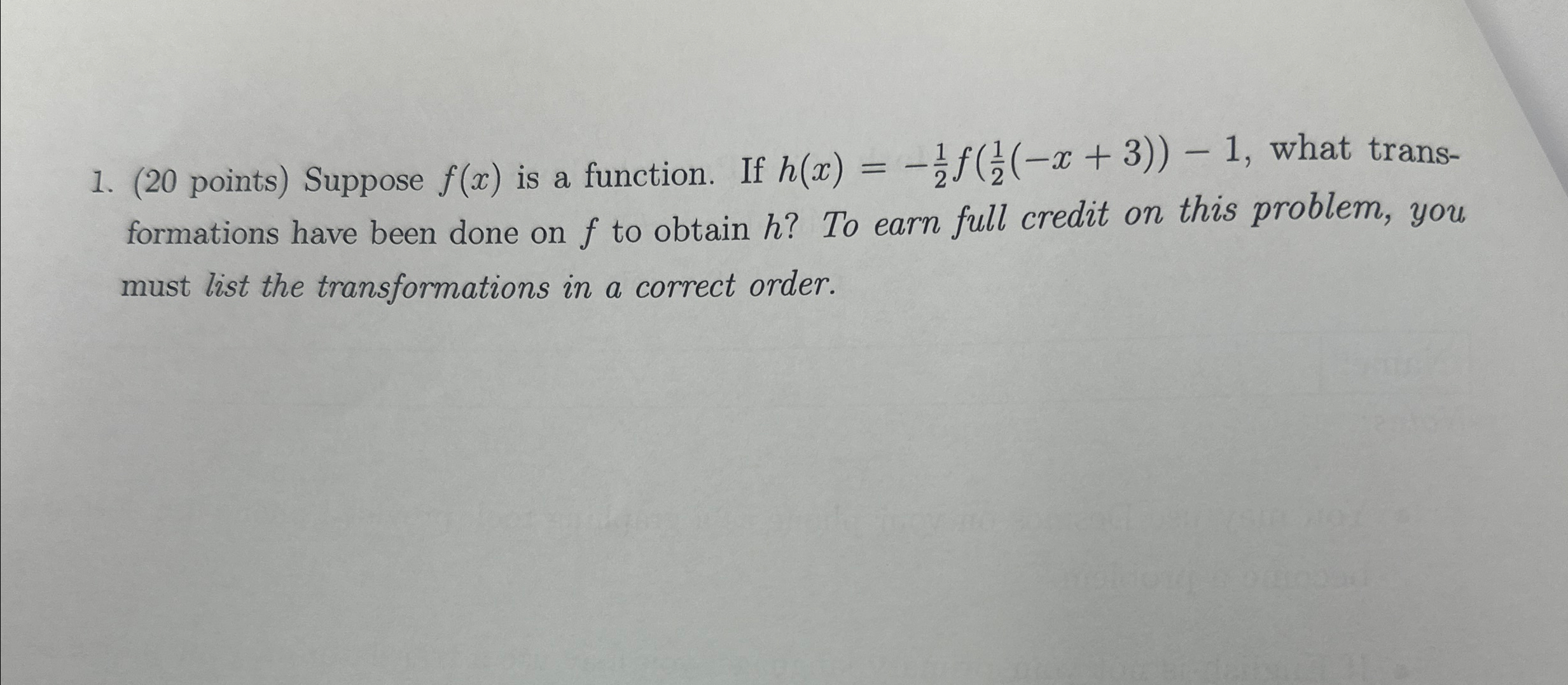 Solved Suppose f(x) ﻿is a function. If | Chegg.com