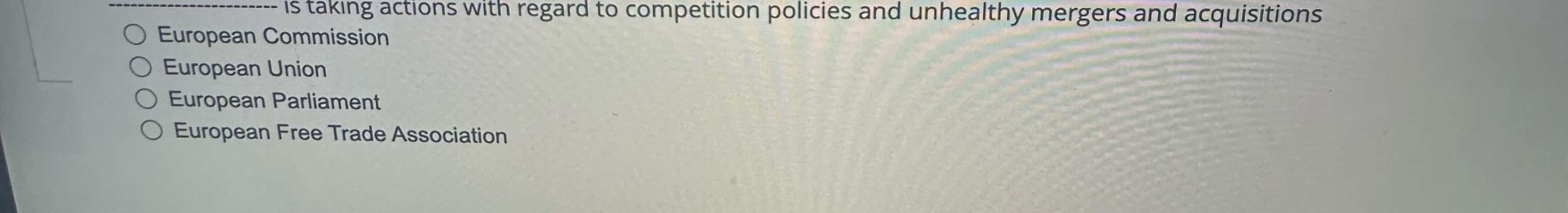 Solved is taking actions with regard to competition policies | Chegg.com