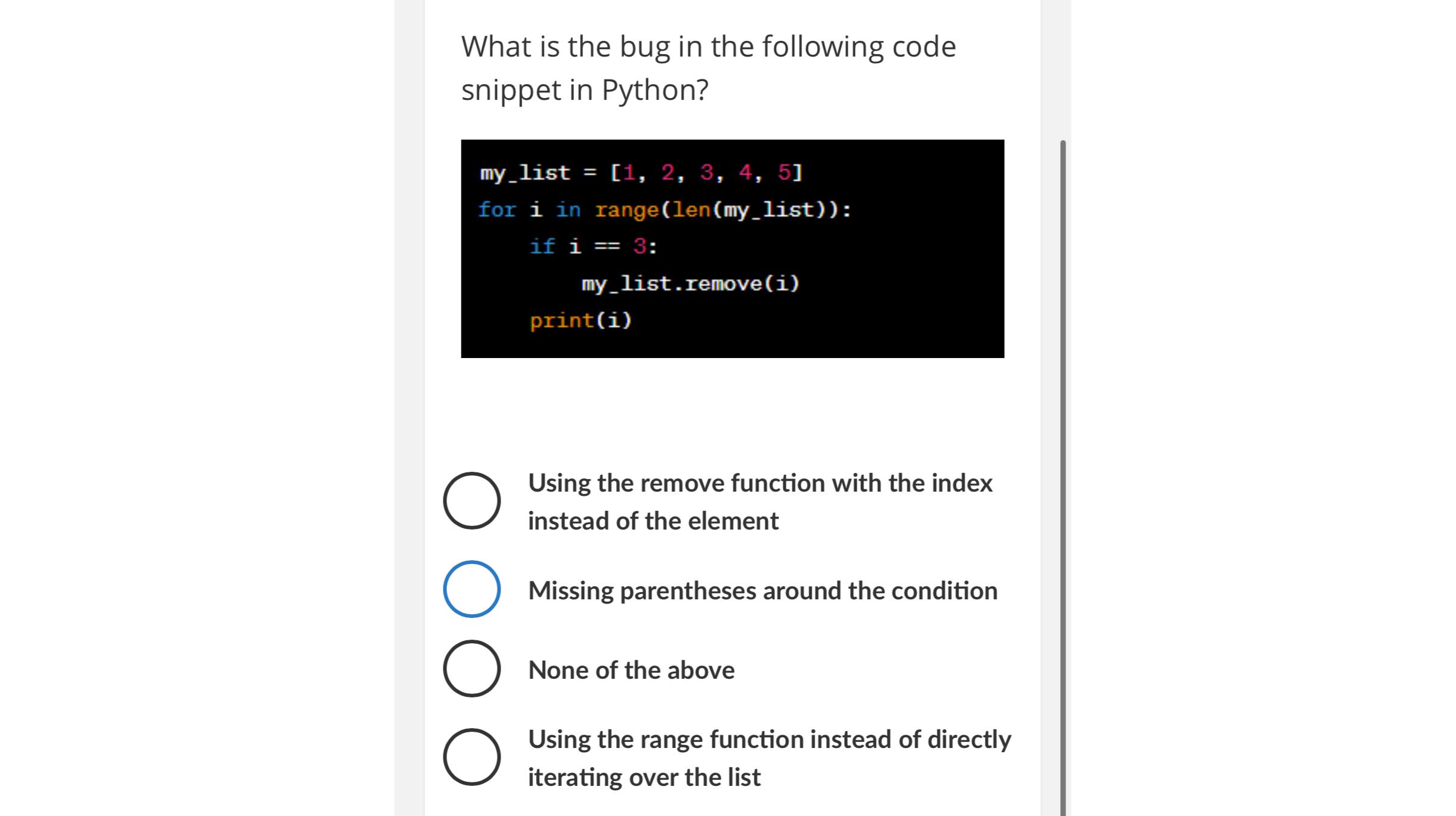 Solved What is the bug in the following code snippet in | Chegg.com