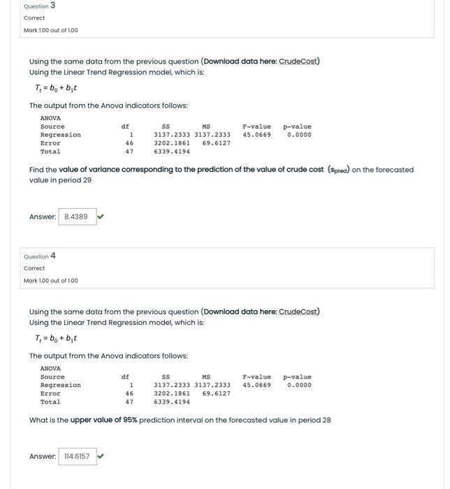 Solved Using the same data from the previous question | Chegg.com
